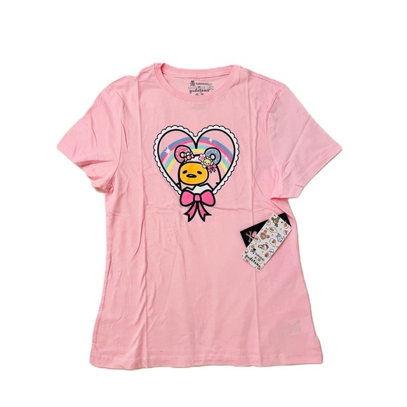 tokidoki | Tops | New Tokidoki X Gudetama Pink Shirt Rainbow Heart Cute ...
